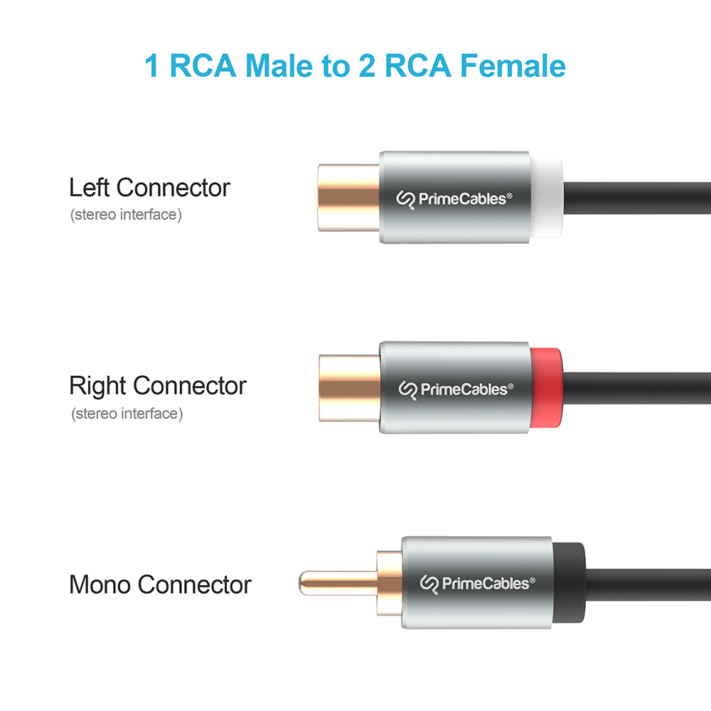Summit Series 1 RCA (Male) to 2 RCA (Female) Stereo Audio Y Adapter ...