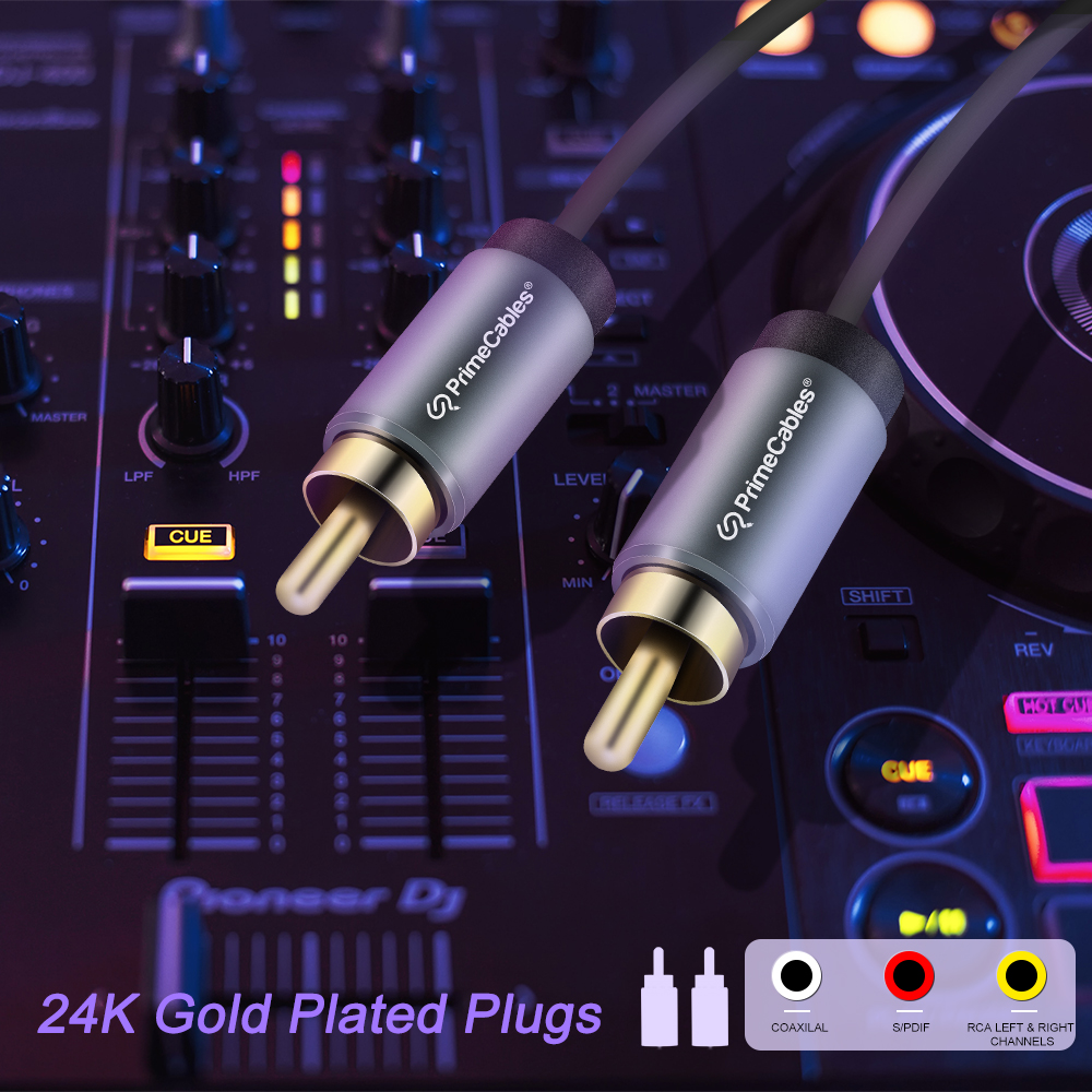 Summit Series 3FT RCA Male to Male Stereo Audio Cable Gold-Plated ...