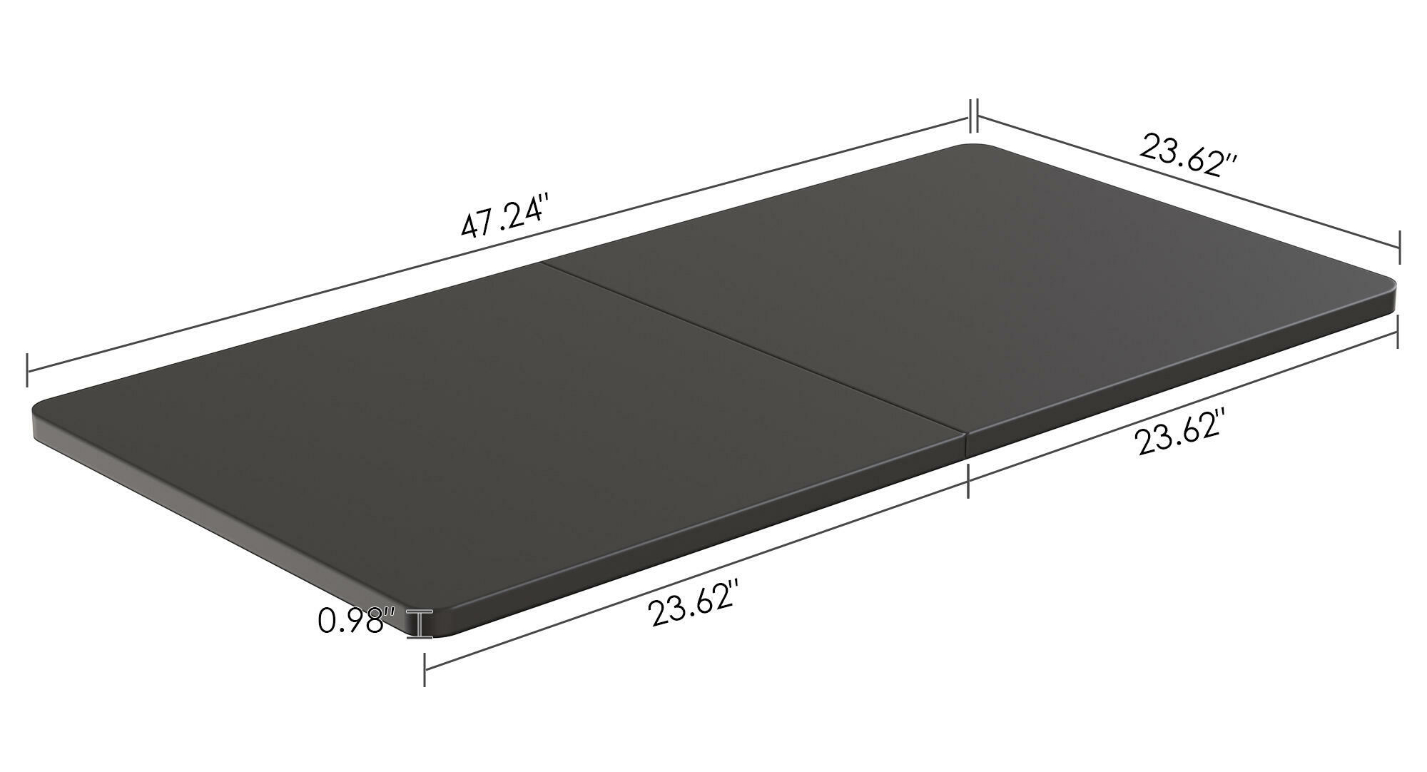 Assembled Table Top 47.24"X23.6" with Thickness of 0.98" Divided to Two ...