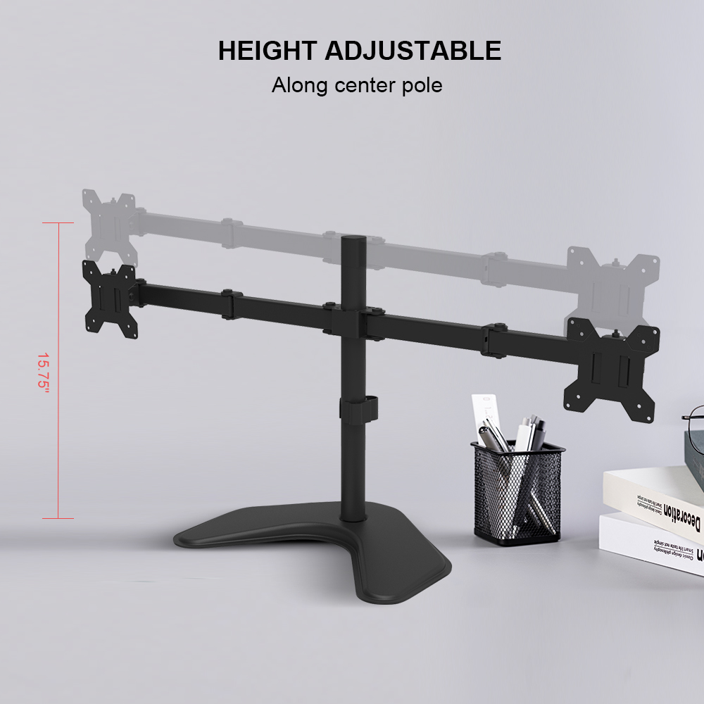 Adjustable Dual Monitor Desk Stand for 13" to 27" Screens, VESA 75 100 ...