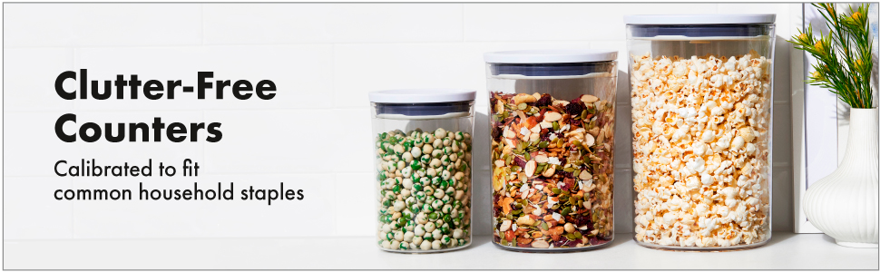 OXO Round Containers with Airtight Seal - BPA-free -Set of 3