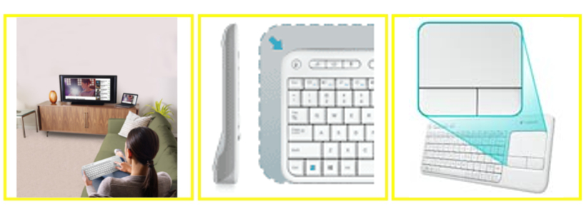 Logitech® K400 Wireless Touch Keyboard, White, French Canadian