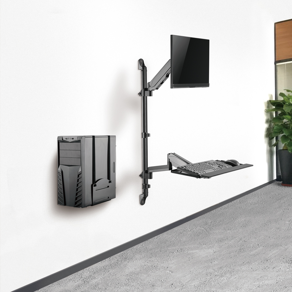 Sit-Stand Wall Mount Workstation - Black
