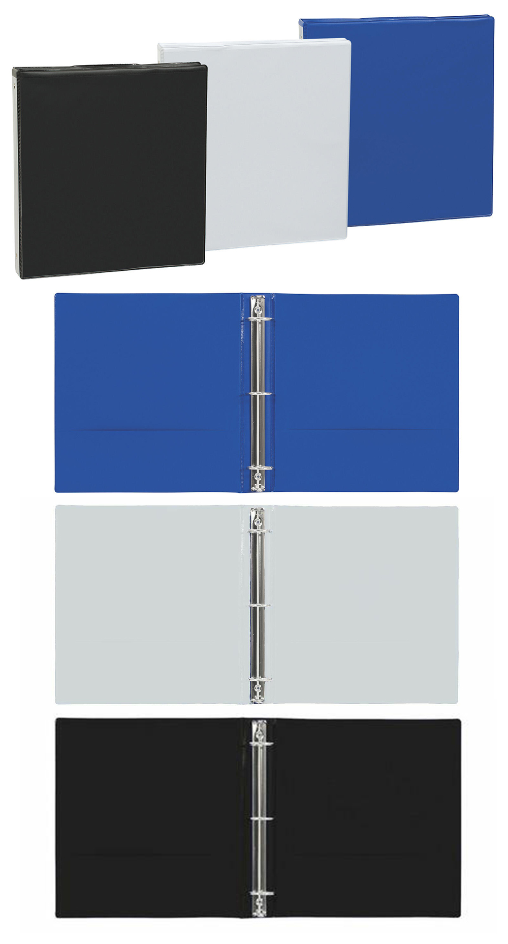 Merangue Vinyl Overlay View Binder with 2 Inside Pockets, Round Ring, 2″
