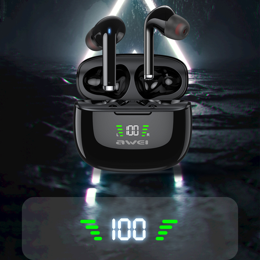 Active Noise Cancellation Bluetooth V5.2 Earbuds with LED Power Display ...