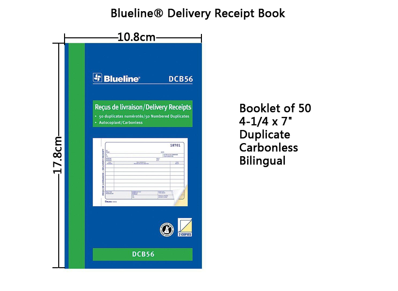 Blueline® Delivery Receipt Book Receiving Reports Carbonless Copy ...