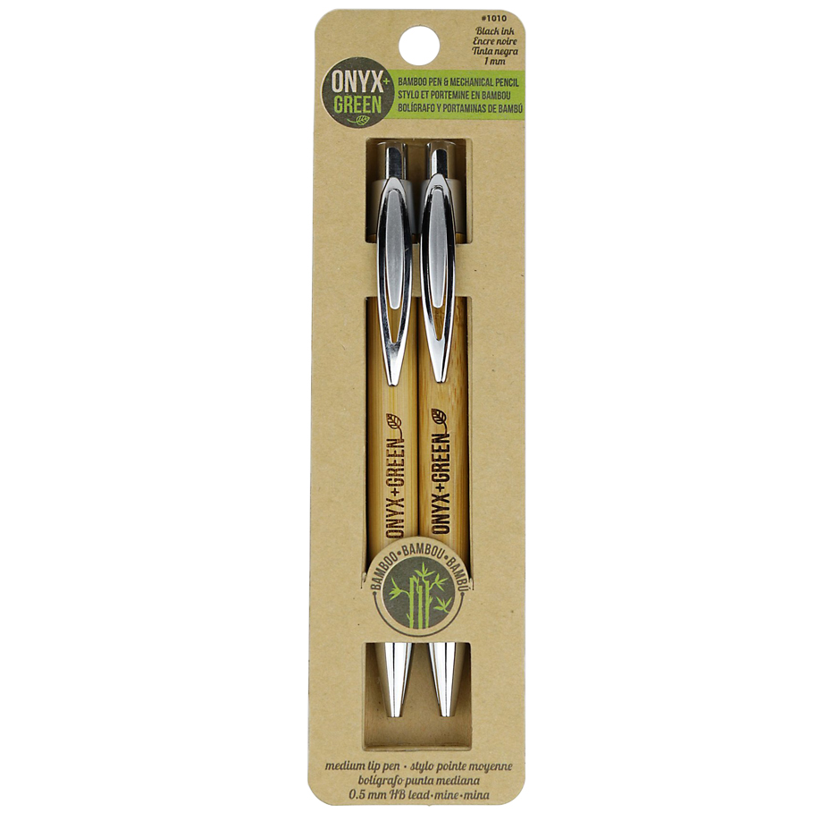 Onyx & Green® Eco-Friendly Mechanical Pen & Pencil Set Made from Bamboo