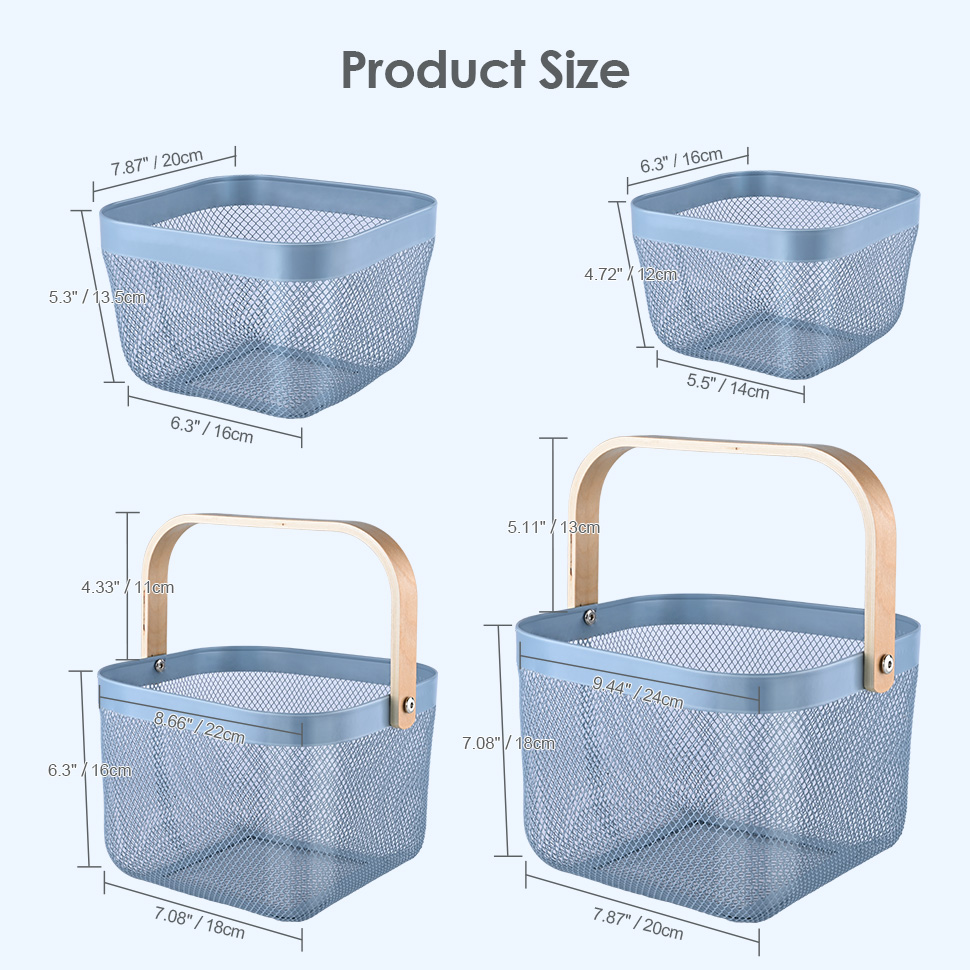 4 Pack Metal Mesh Storage Organizer Baskets - STORA