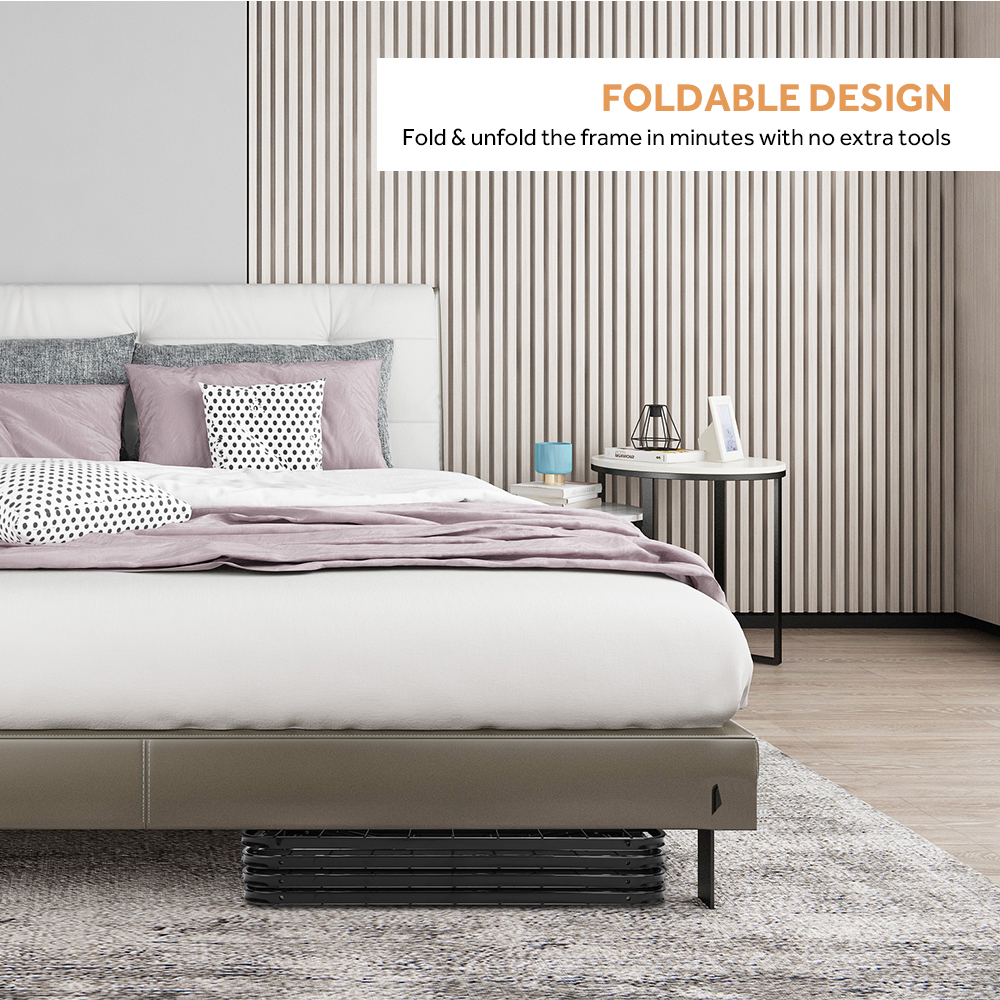 Convenient Foldable Bed Base: Space-Saving, Secure Design