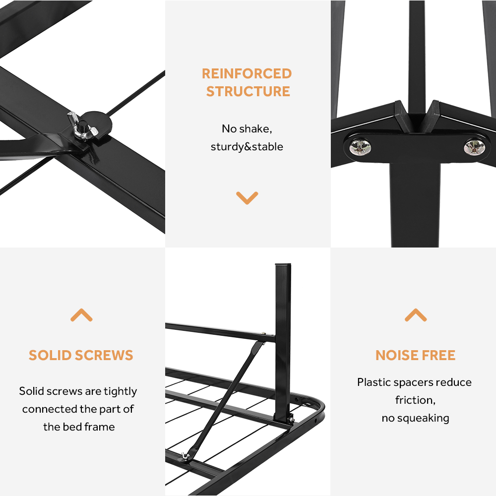 Convenient Foldable Bed Base: Space-Saving, Secure Design