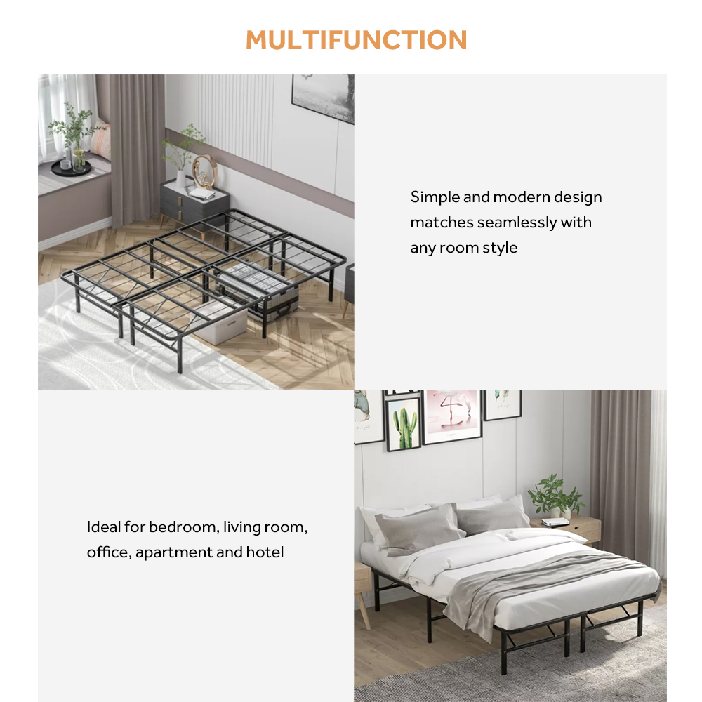 Convenient Foldable Bed Base: Space-Saving, Secure Design