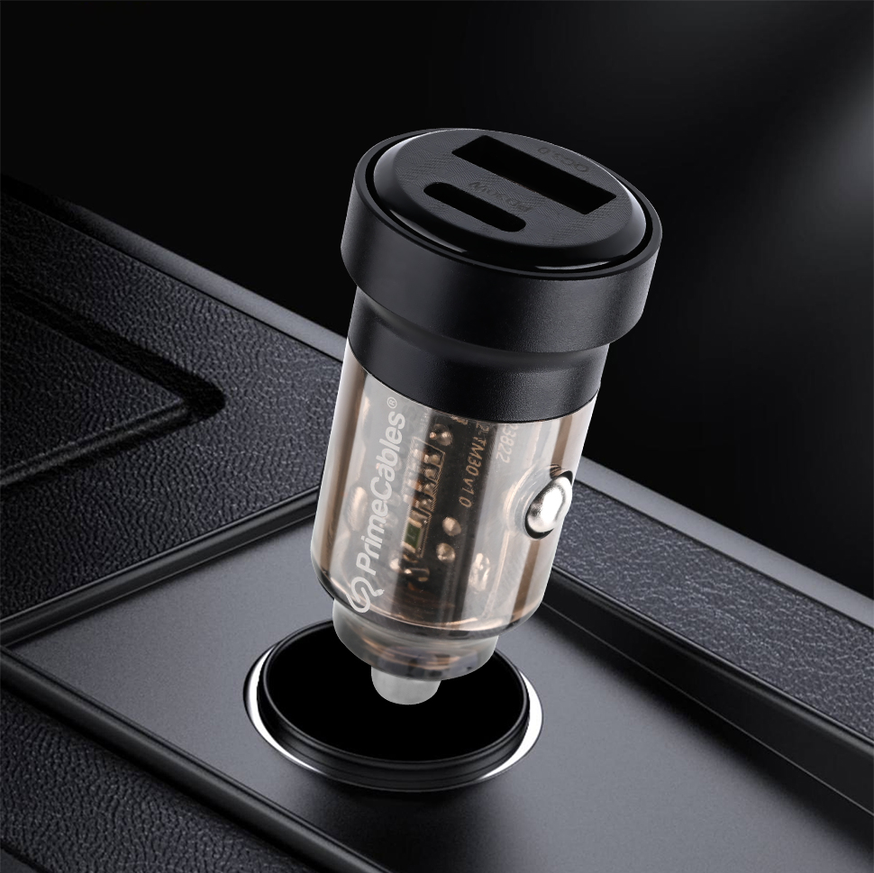 Type-C Car Charger USB-A 18W + USB-C 30W Super Fast Charging Adapter ...