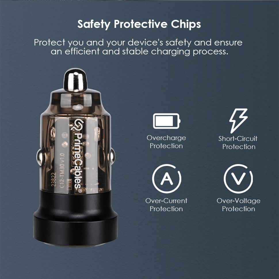 Type-C Car Charger USB-A 18W + USB-C 30W Super Fast Charging Adapter ...