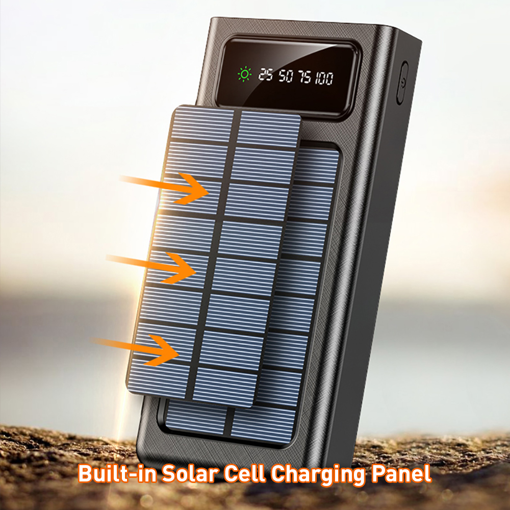 20000mAh Built-in Cable Solar Power Bank with Lamp and Digital Display ...