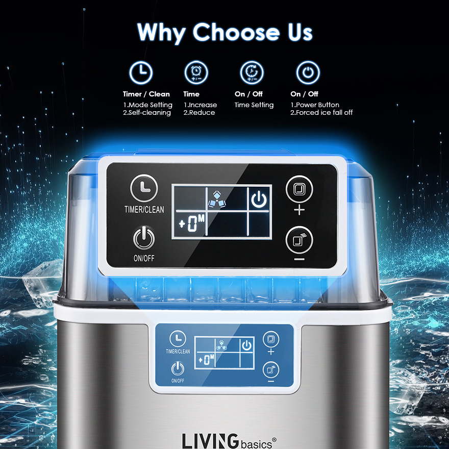 Portable Ice Makers Countertop, 45lbs Per Day, 24 Cubes Ready in 14 ...