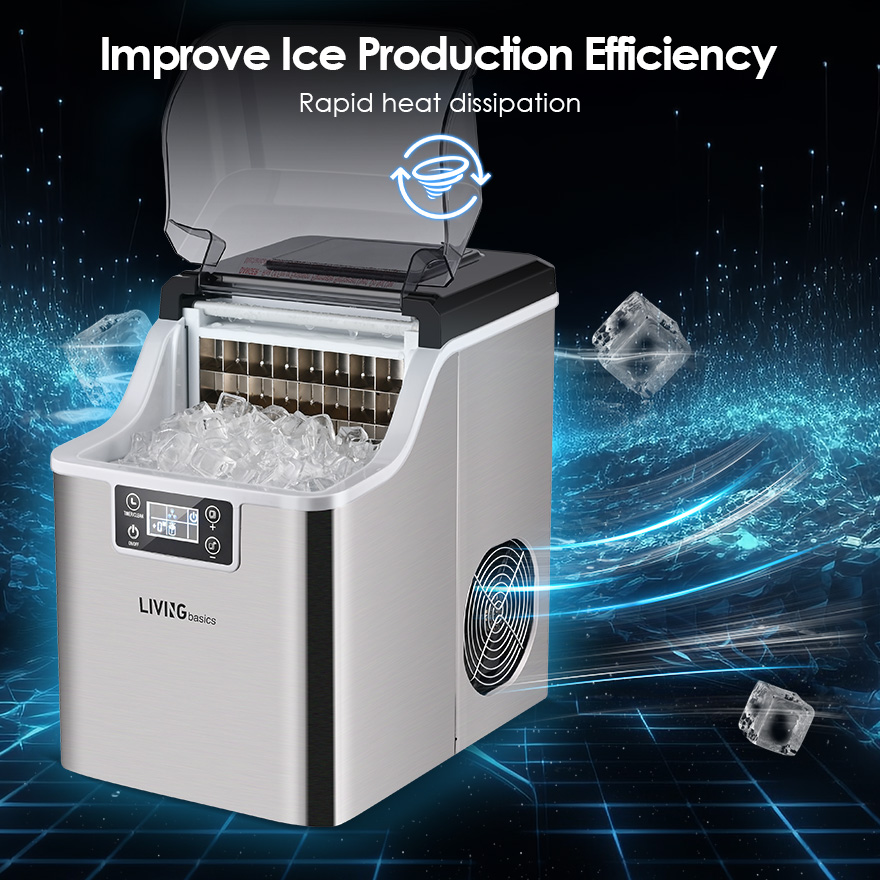 Portable Ice Makers Countertop, 45lbs Per Day, 24 Cubes Ready in 14 ...