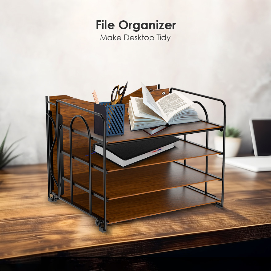 Desk File Organizer Paper Hanging Tray Organizer for Letter Size Files ...