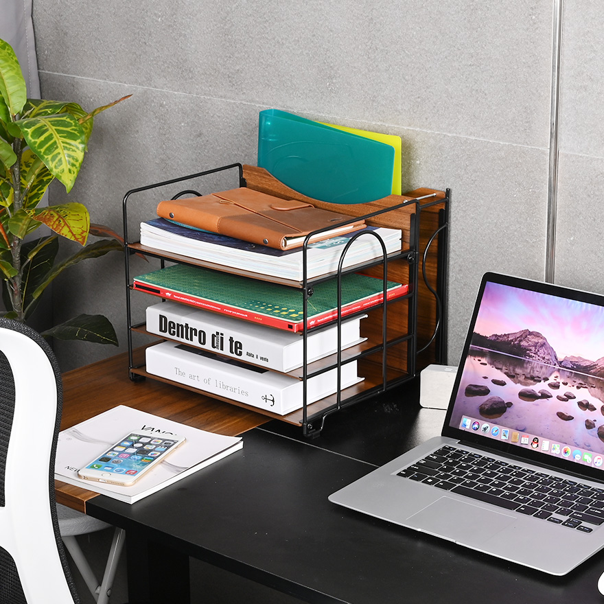 Desk File Organizer Paper Hanging Tray Organizer for Letter Size Files ...