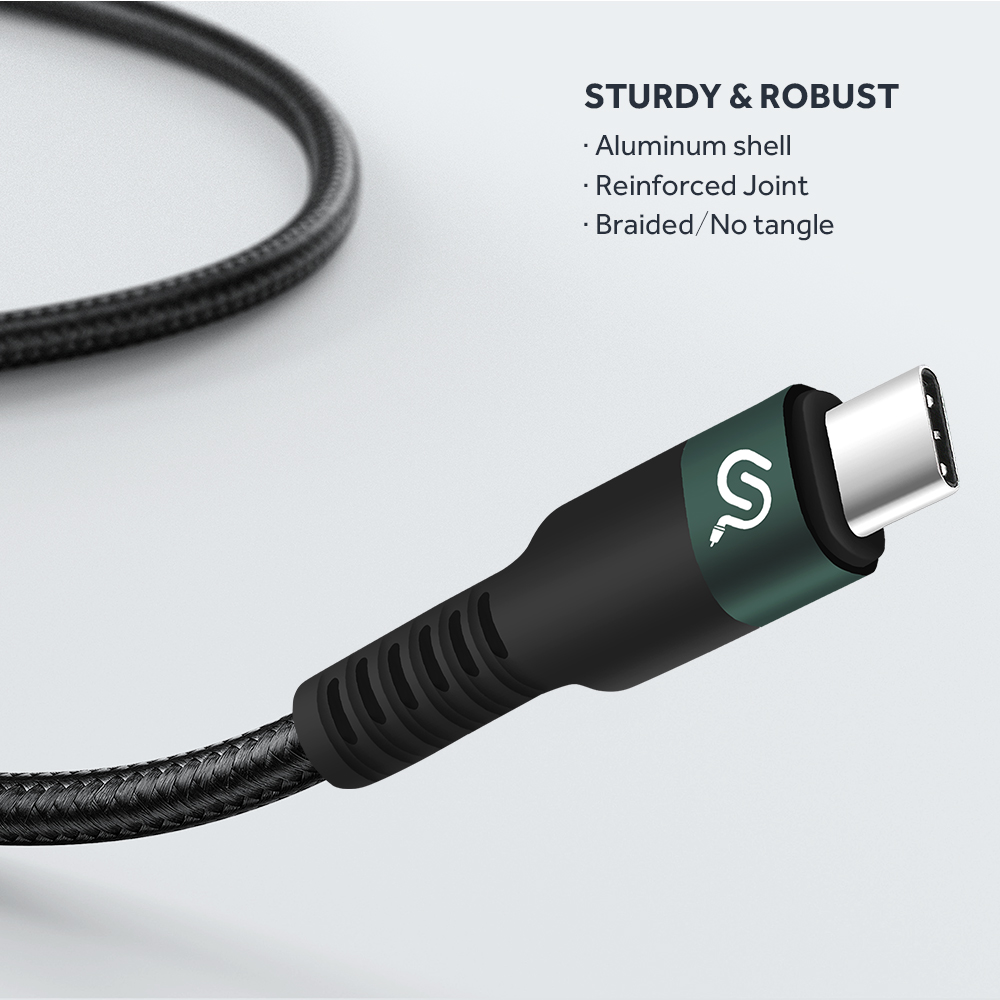 USB-C Nylon Cable USB 3.1 Gen 2 100W 4K@60Hz-4ft - PrimeCables®