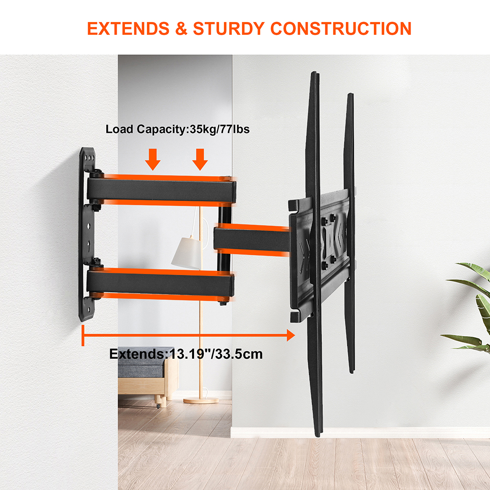 Full Motion Articulating TV Wall Mount for 37-70in TVs Holds up to ...