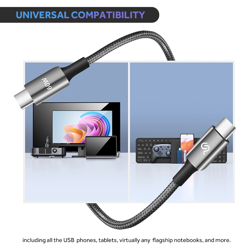 1.2m USB-C to USB-C High-Speed Charging Cable - 60W