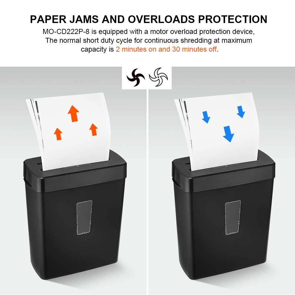 8-Sheet Paper And Credit Card Cross-Cut Shredder with 13L Bin - Moustache®