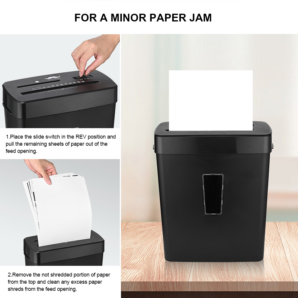 8-Sheet Paper And Credit Card Cross-Cut Shredder with 13L Bin - Moustache®