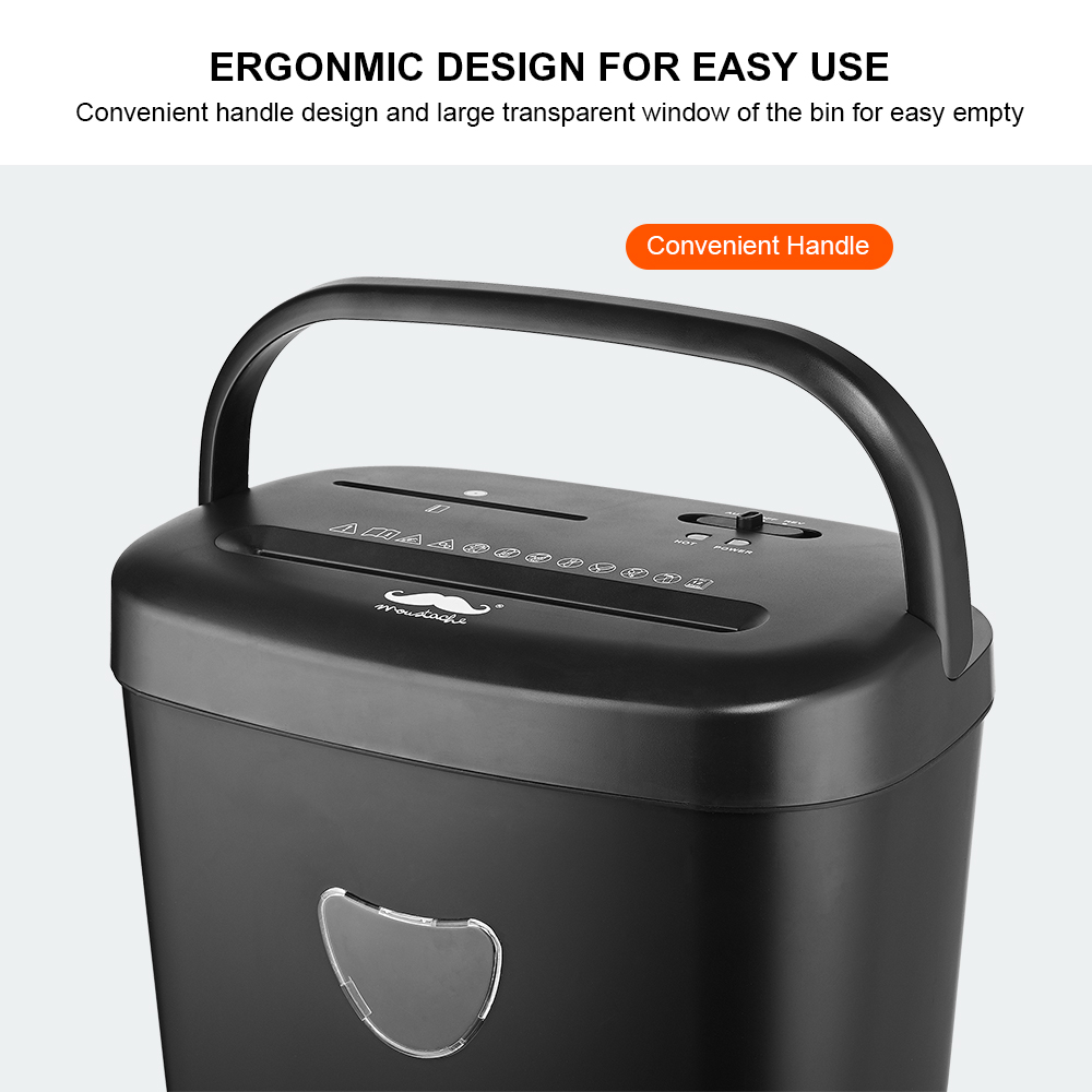 12-Sheet Paper And Credit Card Cross-Cut Shredder with 25L Bin - Moustache®