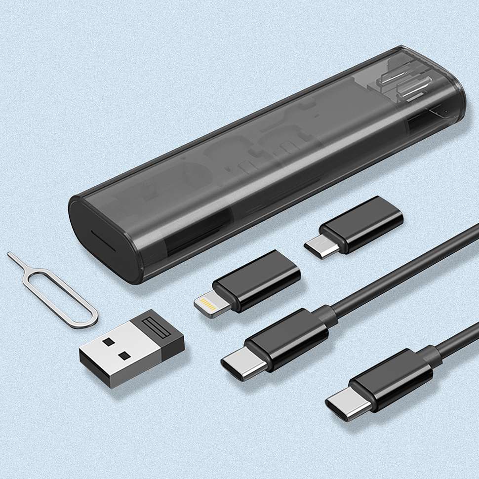 Multi USB Charging Adapter Cable Conversion Storage Box for Travel ...