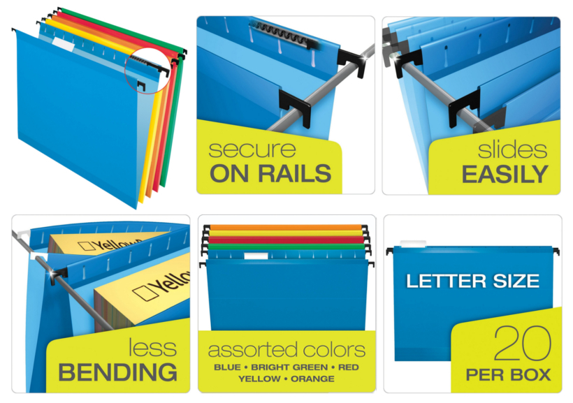 Pendaflex® SureHook™ Reinforced Hanging File Folder, Letter Size, 20/Box