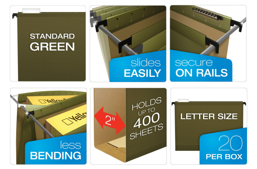 Pendaflex® SureHook™ Reinforced Extra-Capacity Hanging Folder, Letter ...