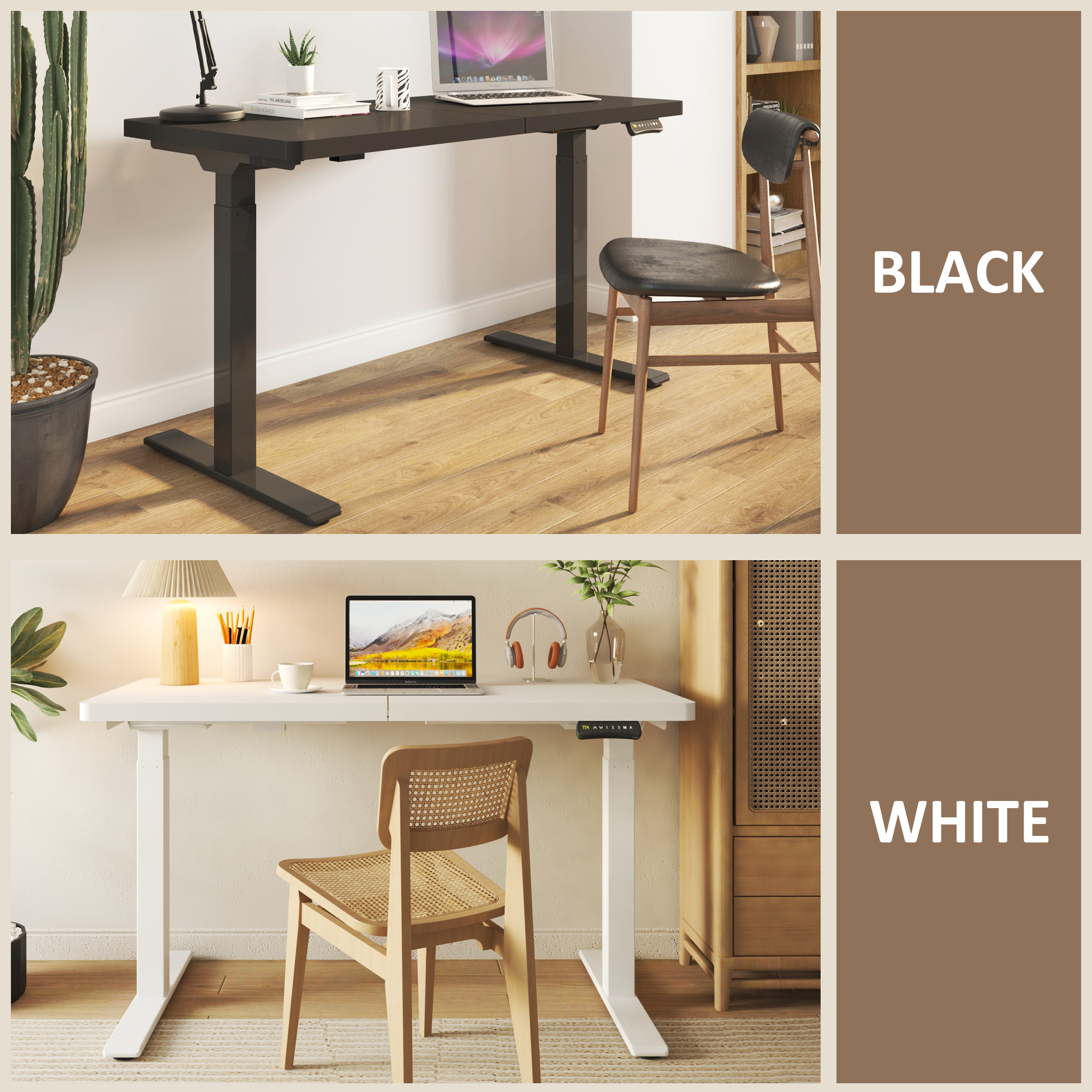 Two-Piece Assembled Sit Stand Desk Tabletop - PrimeCables