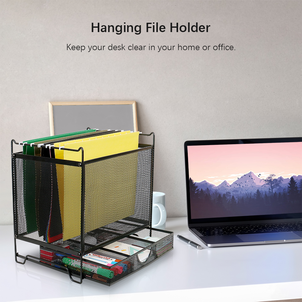 Mesh Desk File Organizer with Drawer Organizer for Letter/A4 Office ...