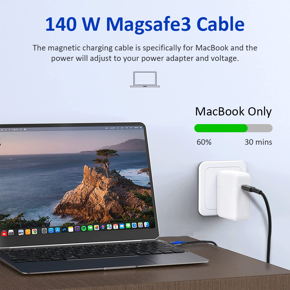 140W USB-C to Magsafe3 Cable for MacBook - PrimeCables