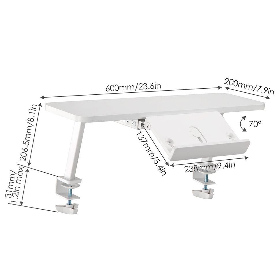 Clamp-On Desk Book Holder with Adjustable Reading Rack - PrimeCables®