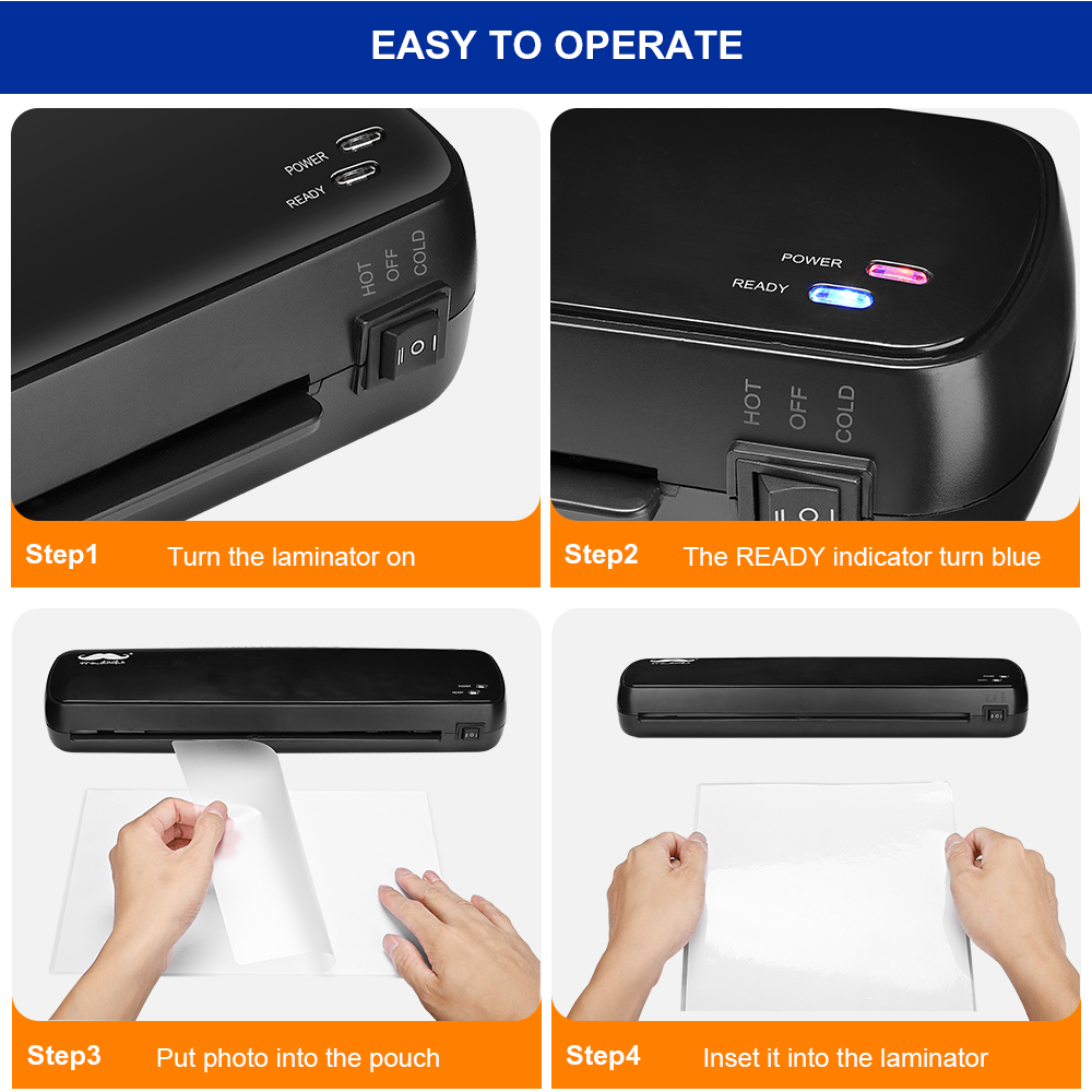 Hot and Cold Mode Thermal Laminator Machine for Home, Office and School ...