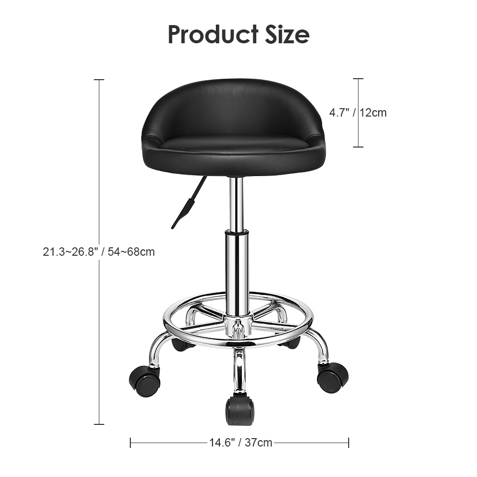 Multi-purpose Height Adjustable Rolling Stool - Moustache