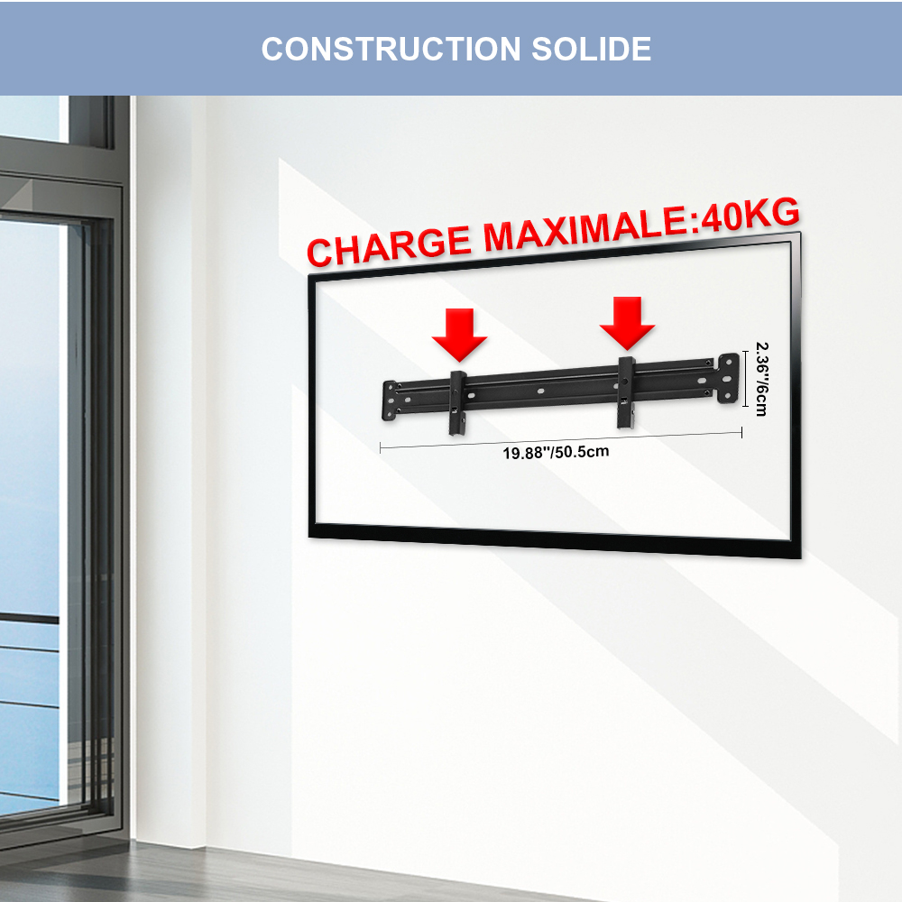 Support mural pour TV adapté aux écrans plats et courbés de 26 à 55 ...