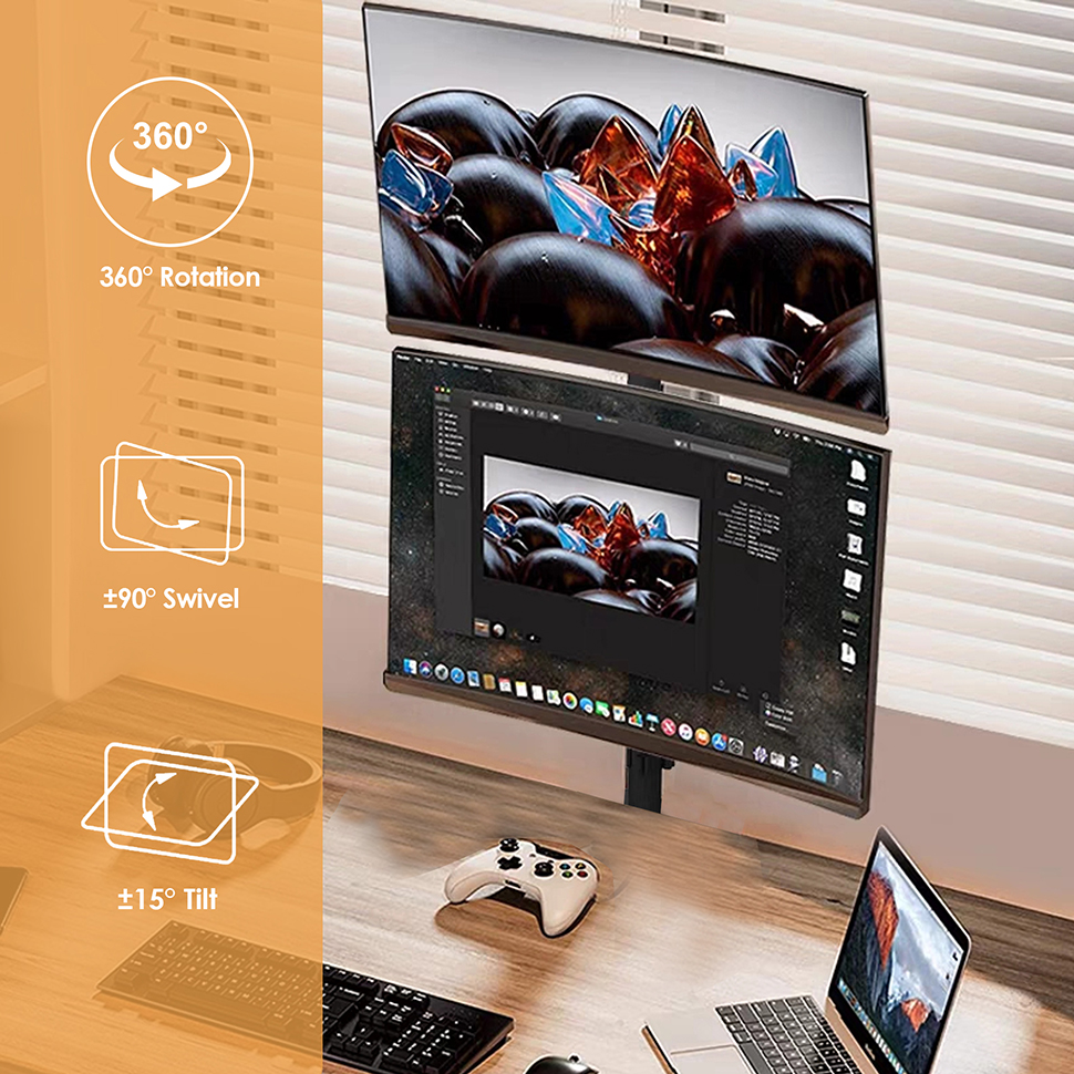 Dual Monitor Mount – Clip-On Desk Mount 13"-27"