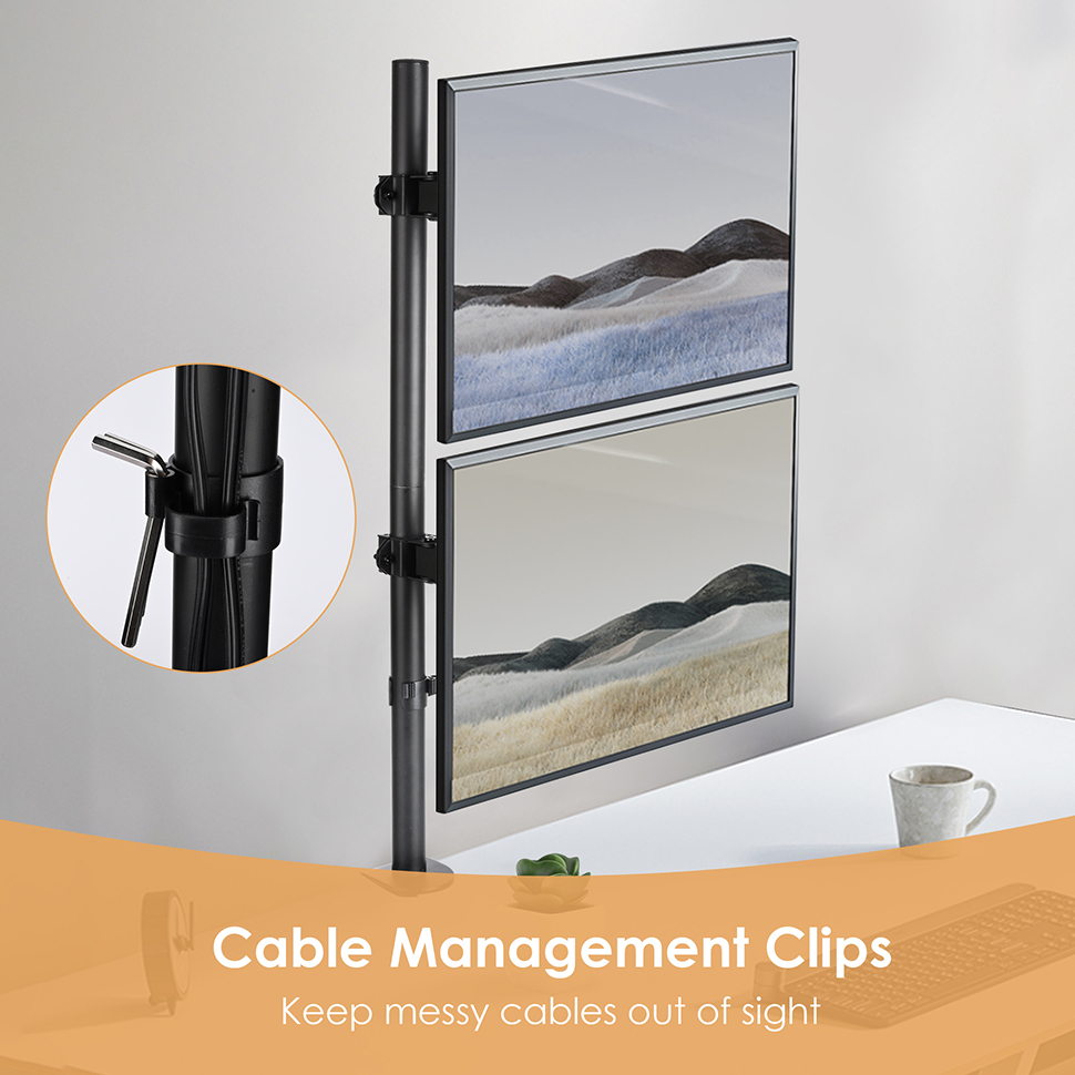 Dual Monitor Mount – Clip-On Desk Mount 13"-27"