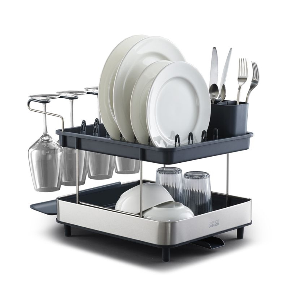 Excel Steel 2-tier Stainless-steel Dish Rack for Kitchen Counter ...