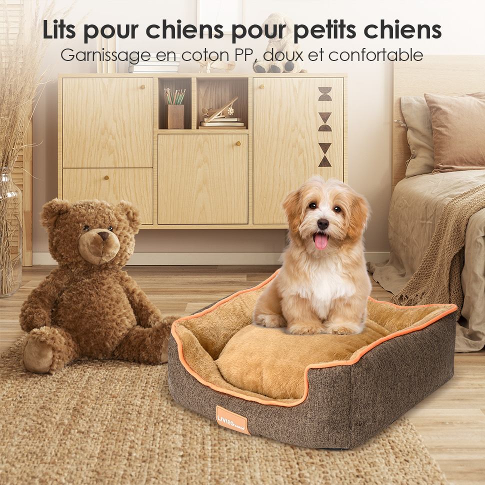 Lits pour chiens en velours ultra doux pour petits chiens, coussin ...