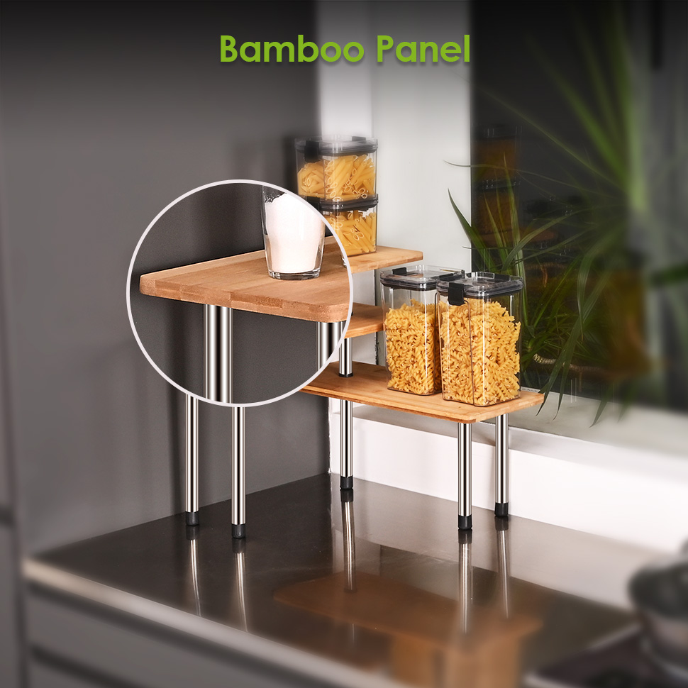 3-Tier Corner Shelf Rack Standing Countertop Organizer Composed of ...