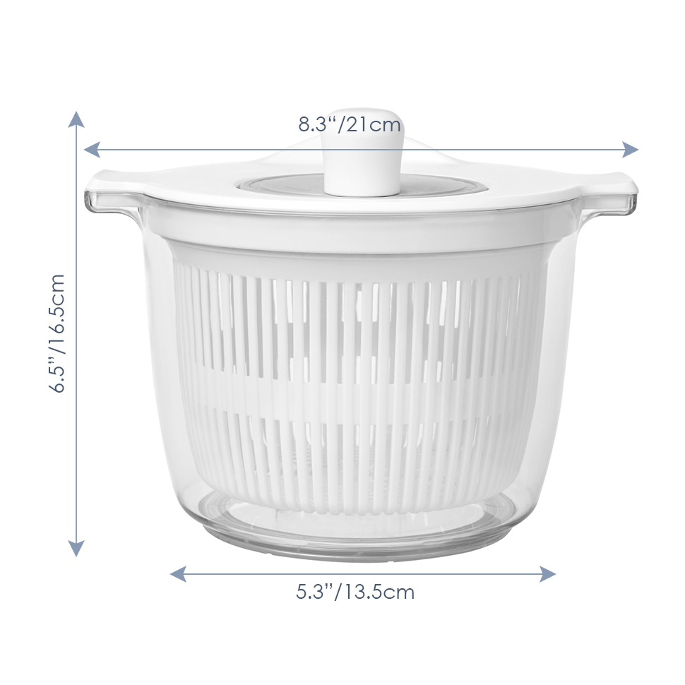 6L Salad Spinner - Manual Lettuce Dryer with One-Handed Pump