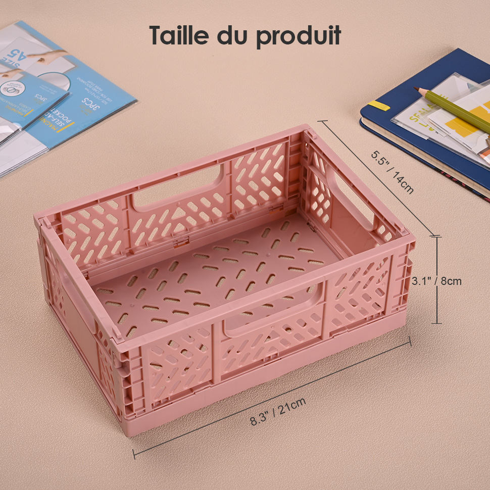 Mini panier de rangement en plastique pliable coloré pour l ...