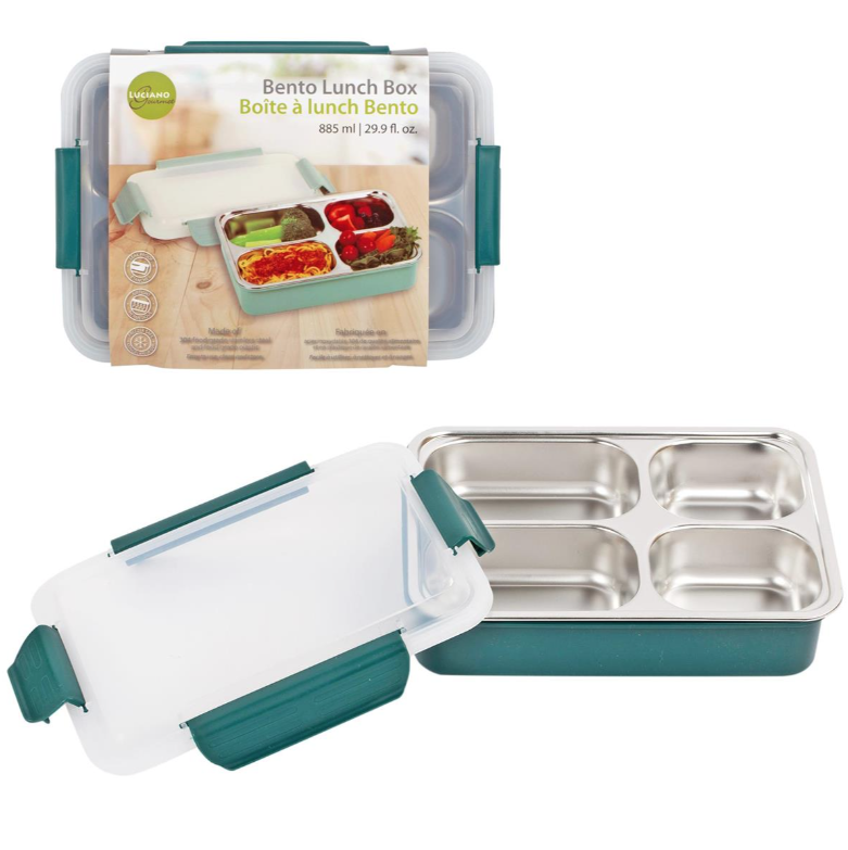 Bento Lunch Box with Locking Lid, Double Layer Lunch Box 12.2X11.3X22cm
