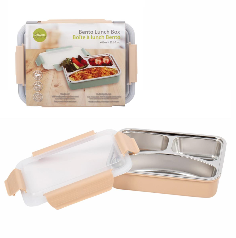 Bento Lunch Box with Locking Lid, Double Layer Lunch Box 12.2X11.3X22cm