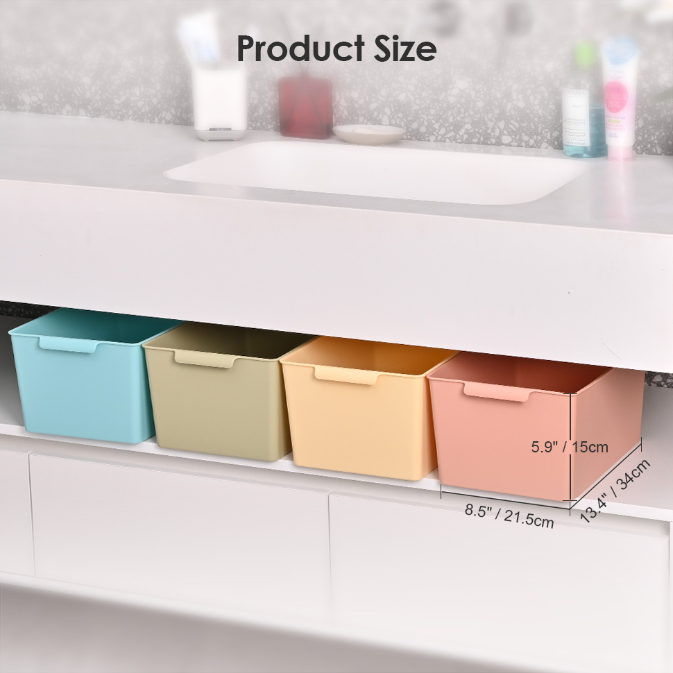 4-Piece Color-Coded Storage Bin Set - Durable, Easy-Grip- STORA™