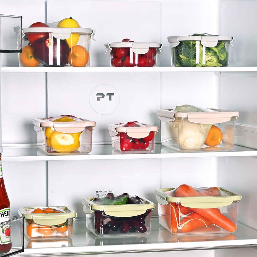 "Rectangle Food Container Set with Extensible Silicone Lid | ShopperPlus