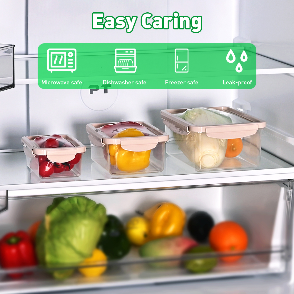 "Rectangle Food Container Set with Extensible Silicone Lid | ShopperPlus